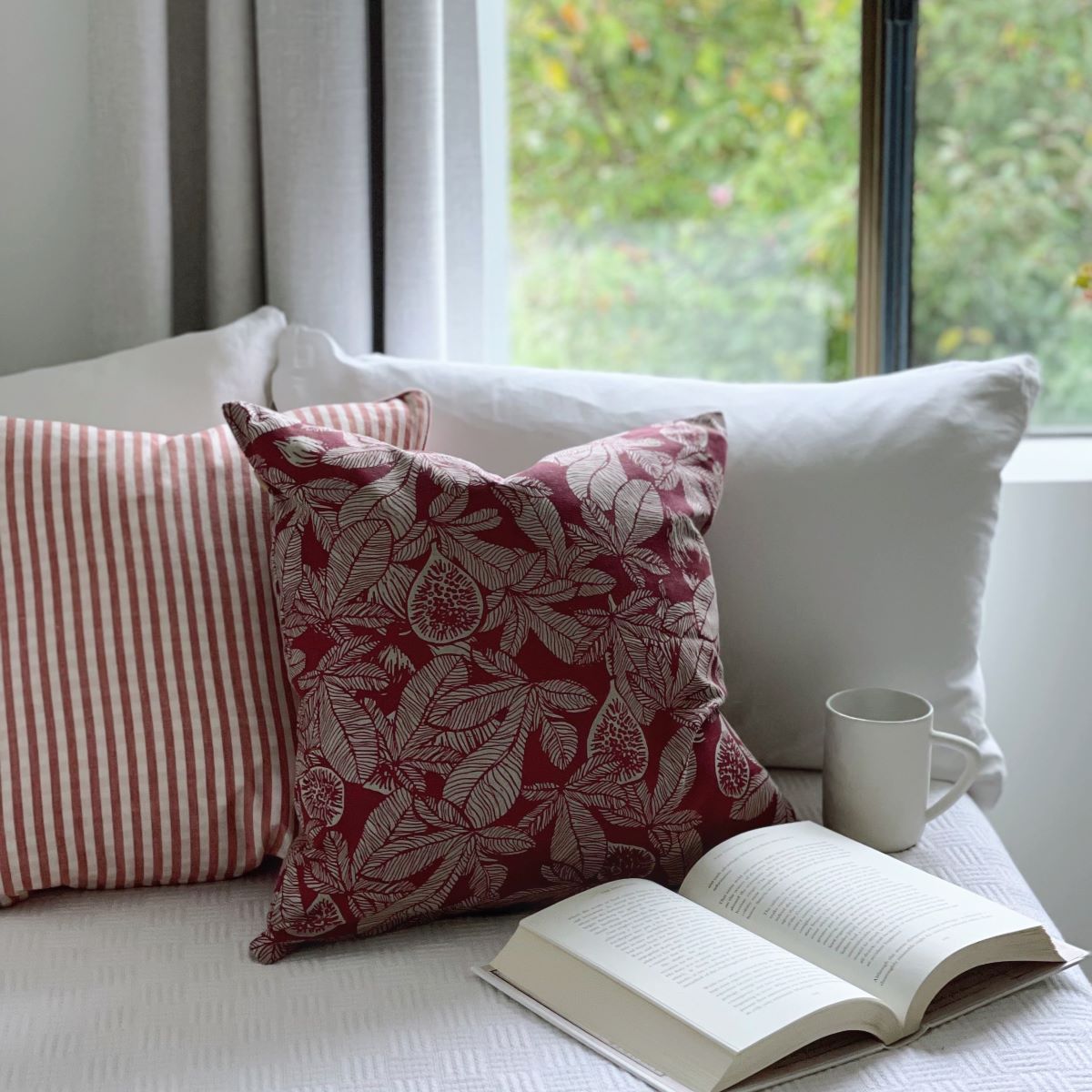 Fig Tree - Cushion – Ruby - 45cm x 45cm - Twig and Feather | Twig and ...
