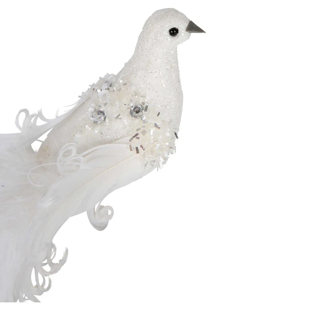 Glitter Bird with Clip – Giselle - White - Twig and Feather | Twig and ...
