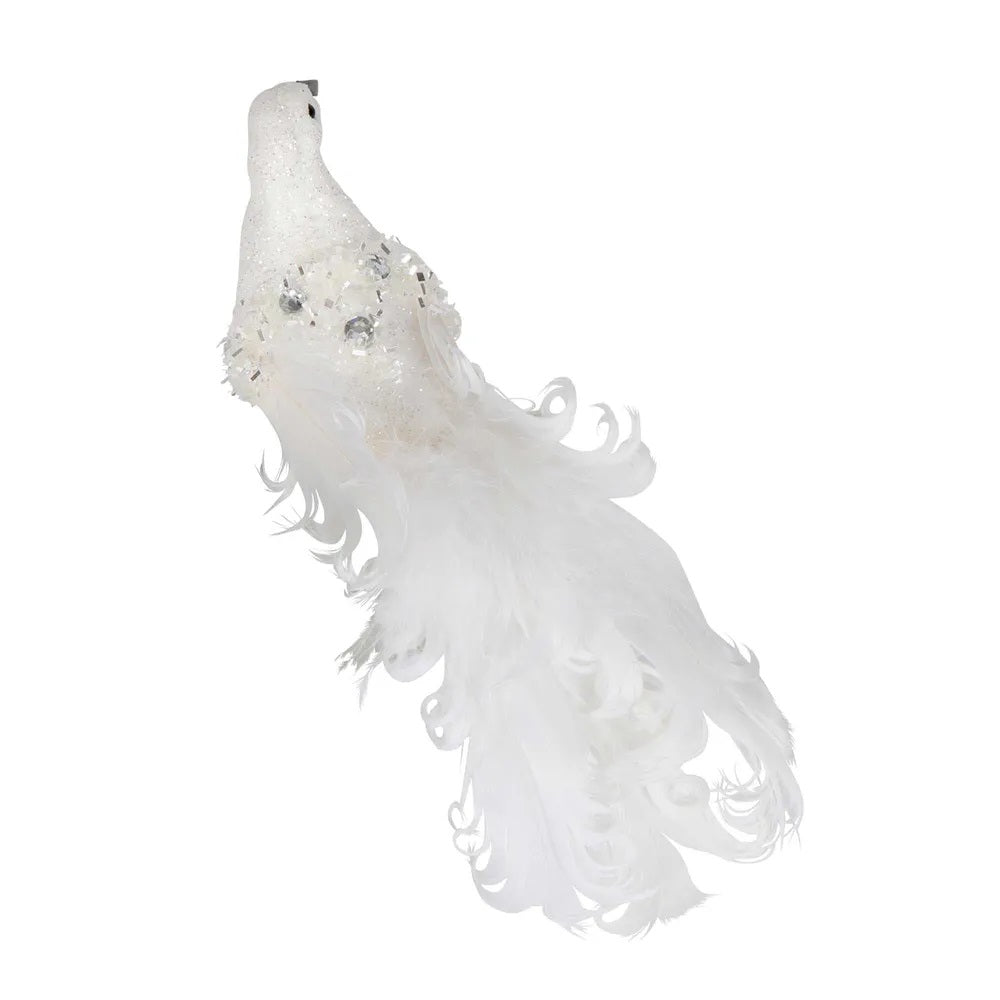 Glitter Bird with Clip – Giselle - White - Twig and Feather | Twig and ...